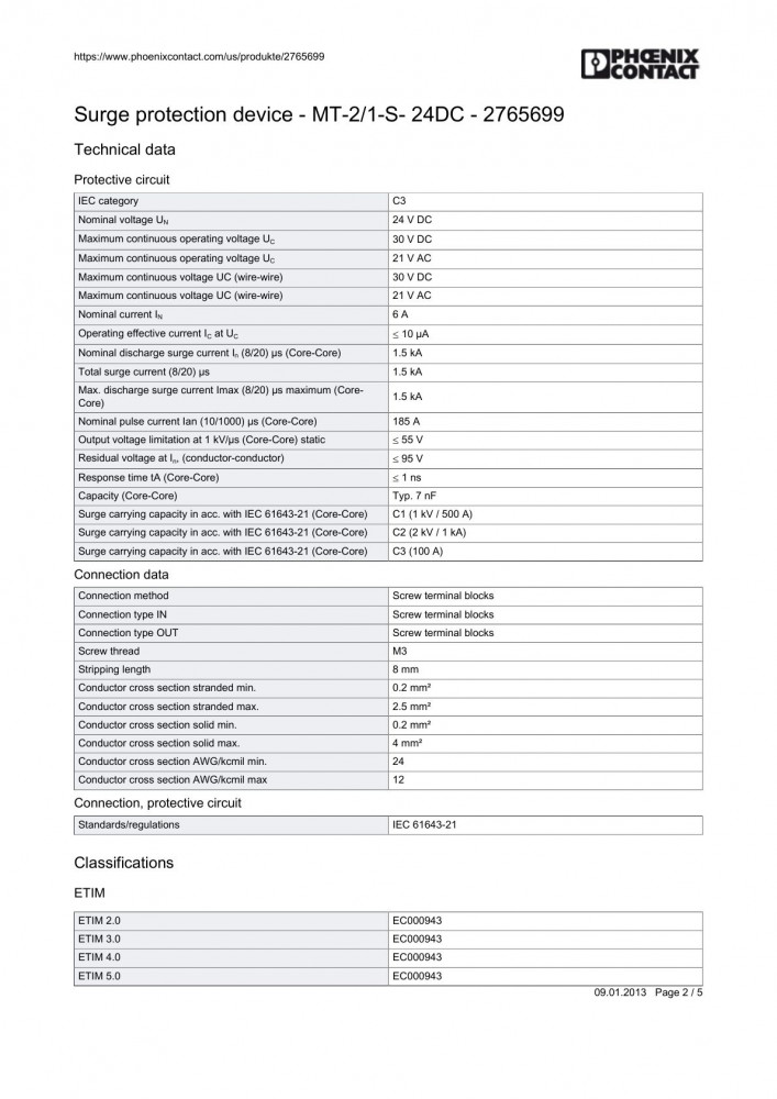 Phoenix Contact 2765699 technical document page 2