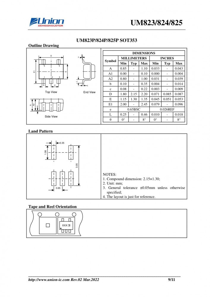 UM823MP datasheet page 9