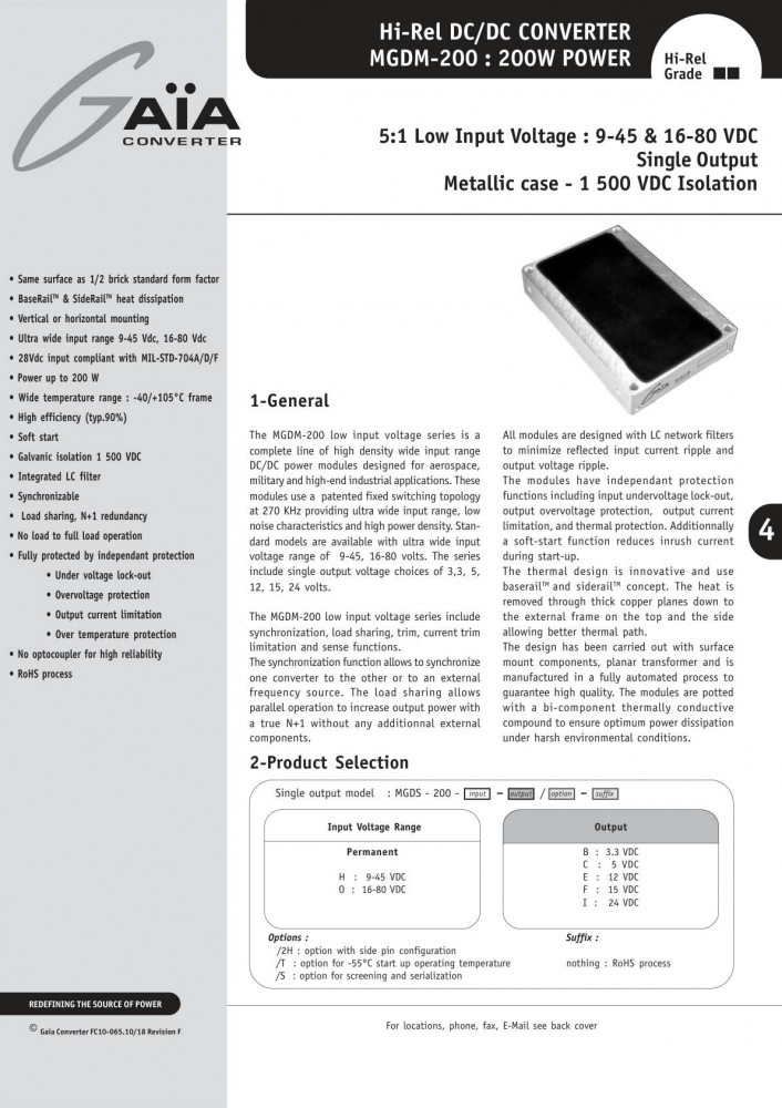 MGDM-200 datasheet page 1