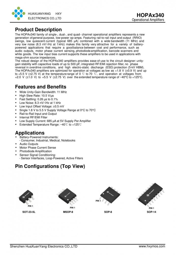 HOPA2340UA datasheet page 1