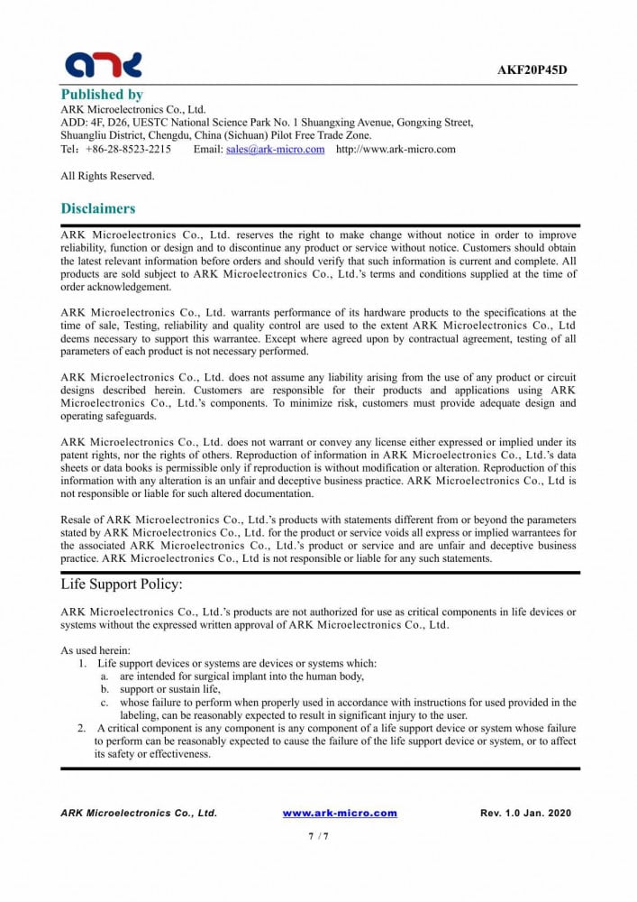 AKF20P45D datasheet page 7