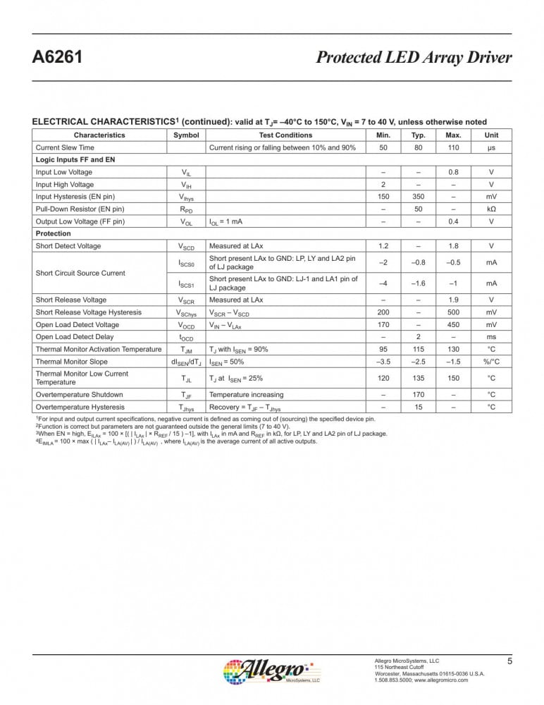 A6261 datasheet page 5