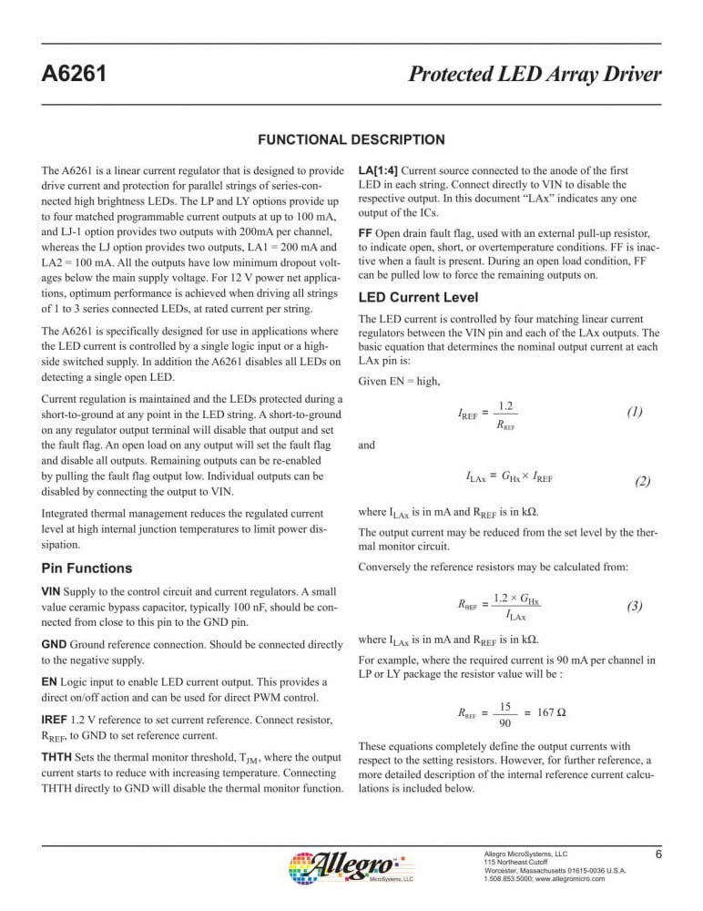 A6261 datasheet page 6