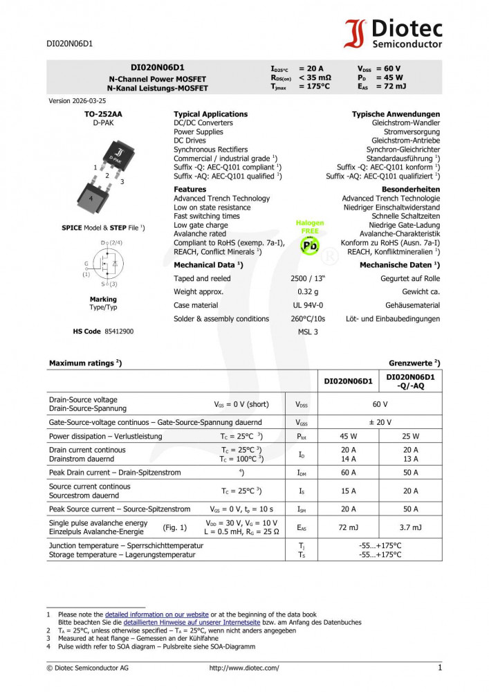 DI020N06D1-Q datasheet page 1