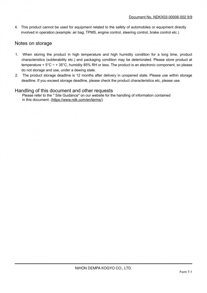 NDK NX3225GA datasheet page 9
