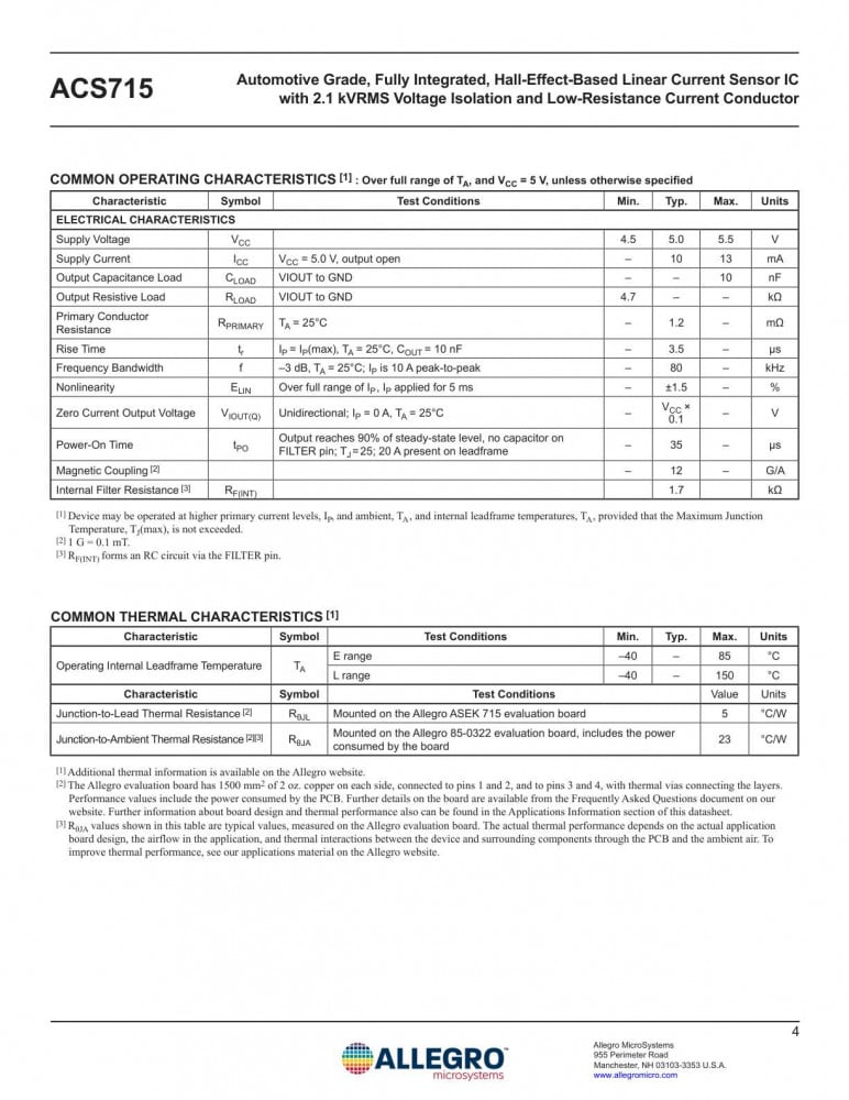 ACS715 datasheet page 4