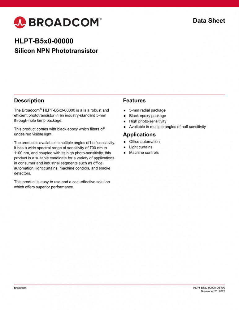 HLPT-B5K0-00000 datasheet page 1