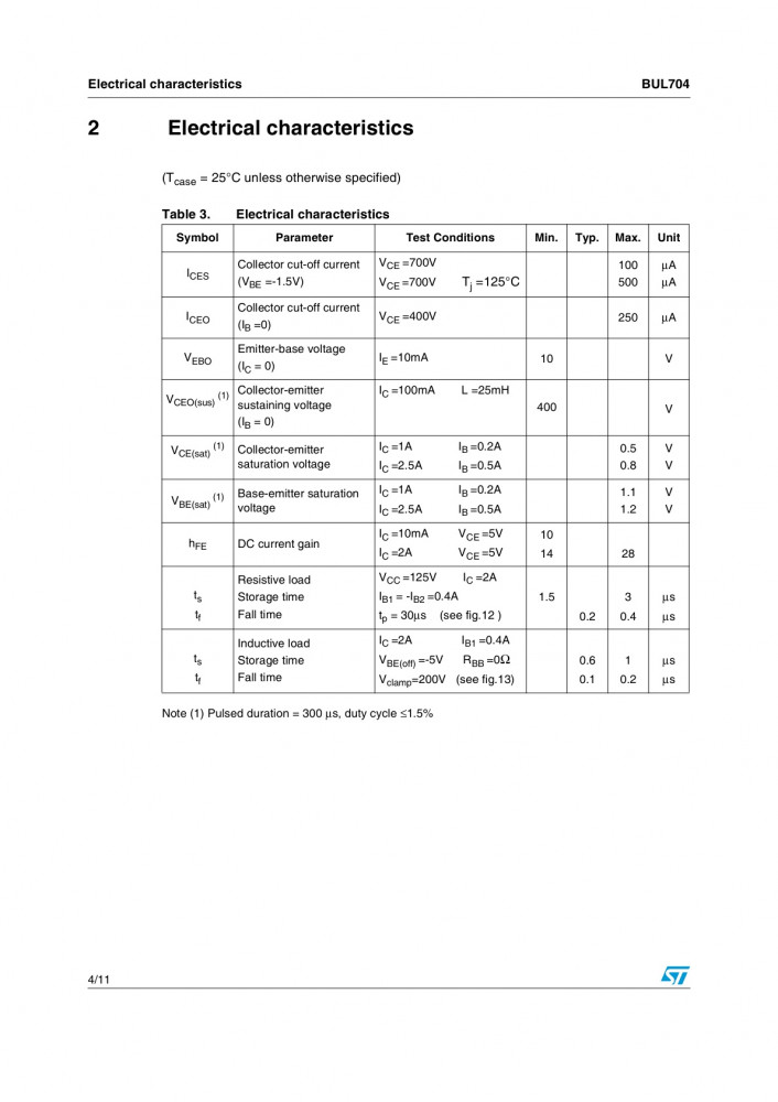 BUL704 datasheet page 4