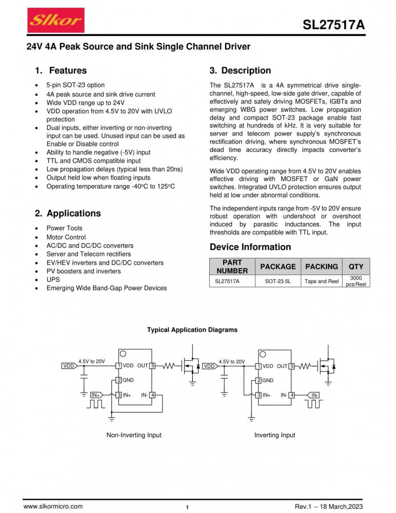 SL27517A datasheet page 1