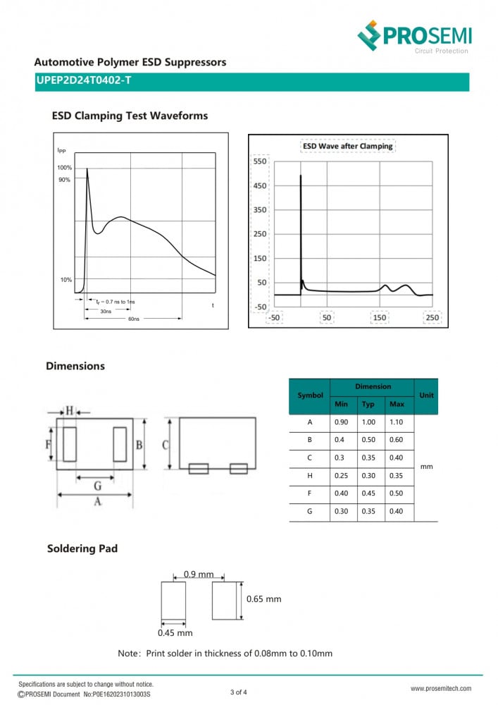 UPEP2D24T0402-T technical document page 3