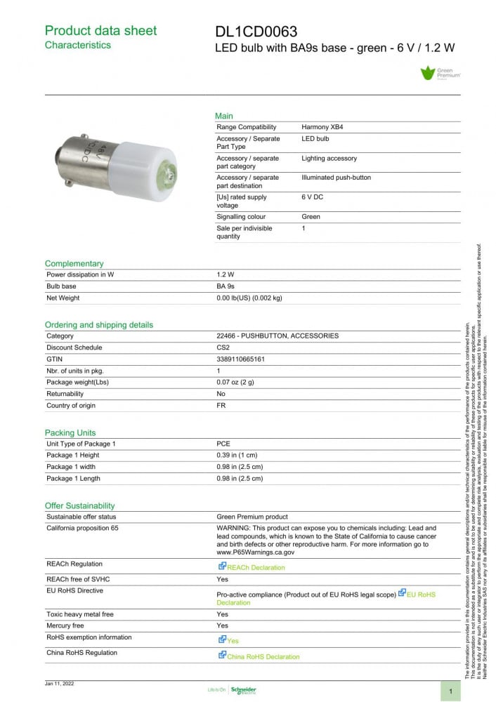 DL1CD0063 technical document page 1