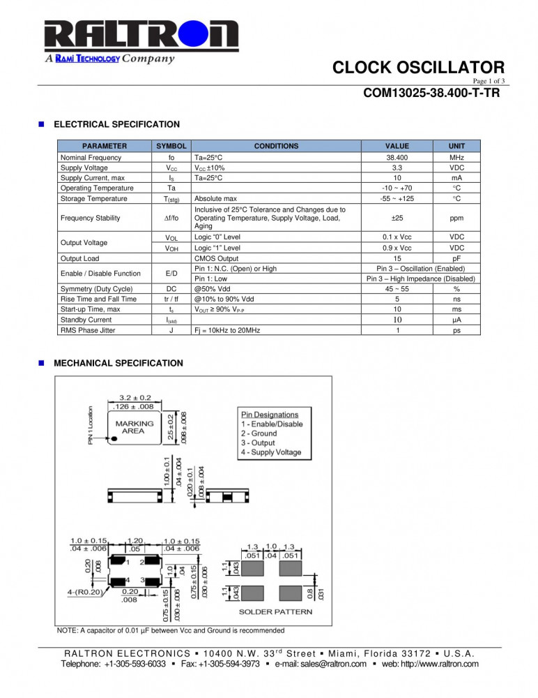 COM13025-38.400-T-TR datasheet page 1