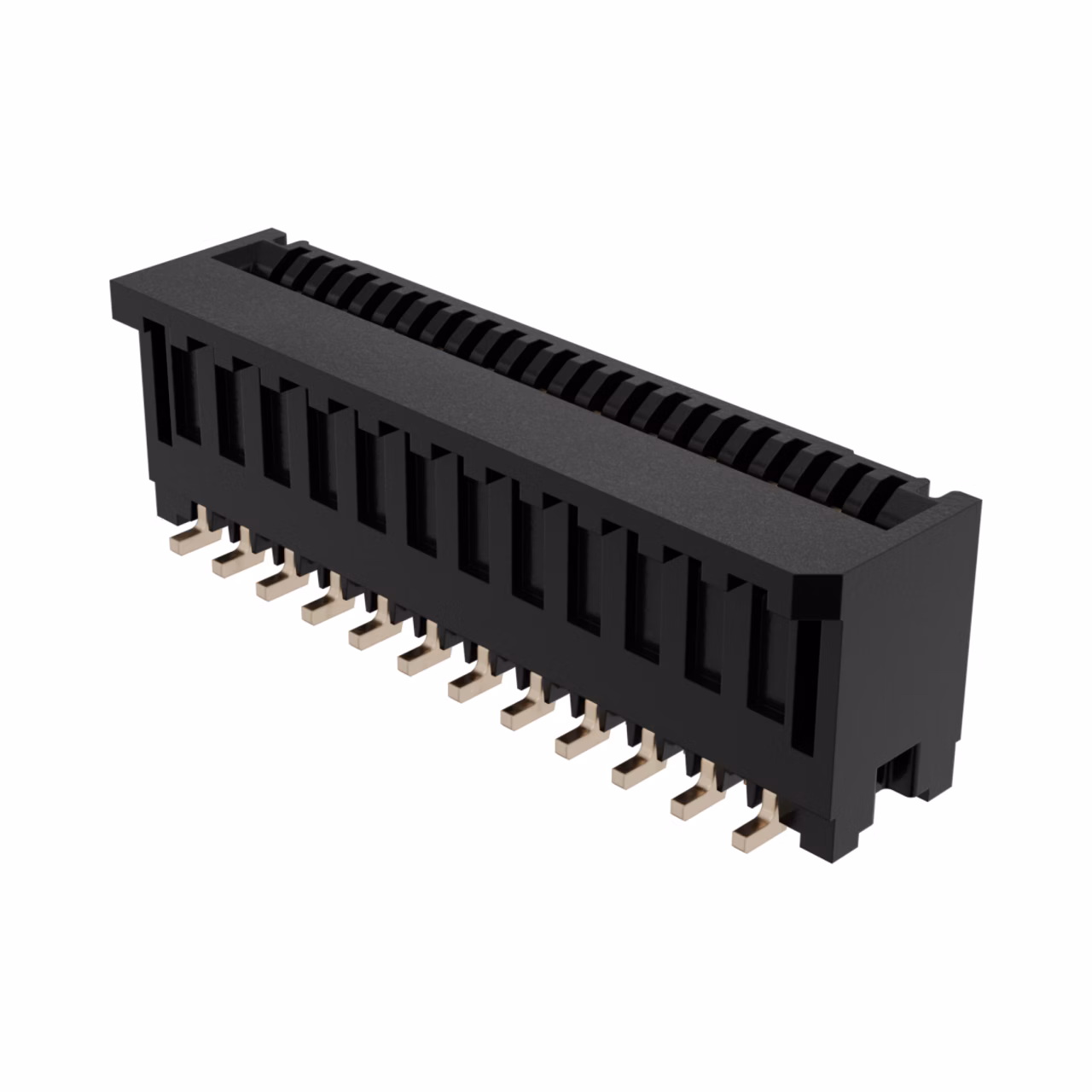 Easy-On FFC/FPC Connector, 0.50mm Pitch, Surface Mount, Vertical, Non-ZIF, Reverse Footprint, Tin Bismuth Plating, Long Terminal Type, Black, 23 Circuits for sale
