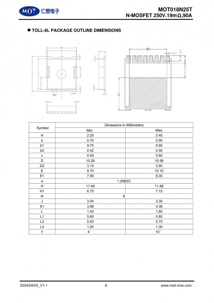 MOT018N25T datasheet page 6