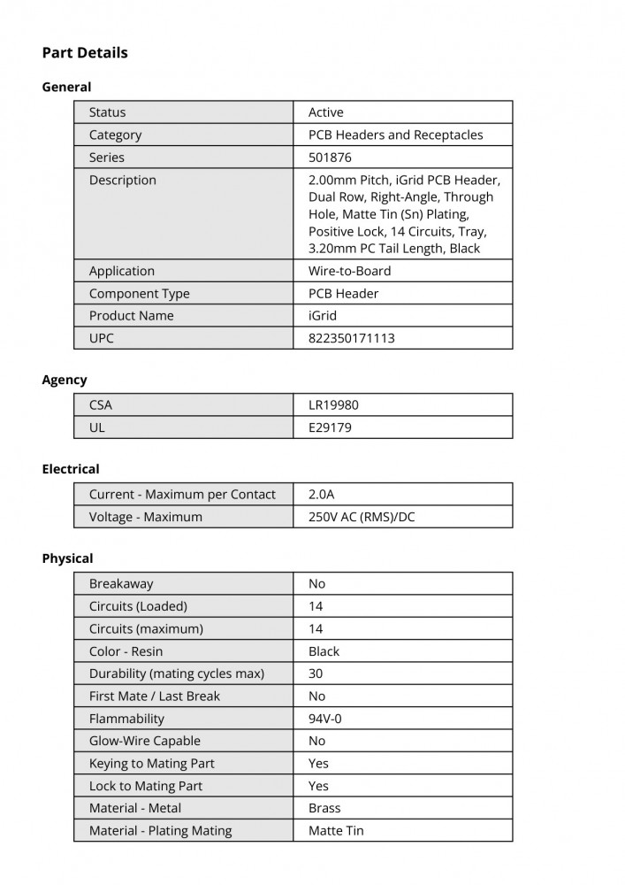 MOLEX 5018761441 technical document image, page 2