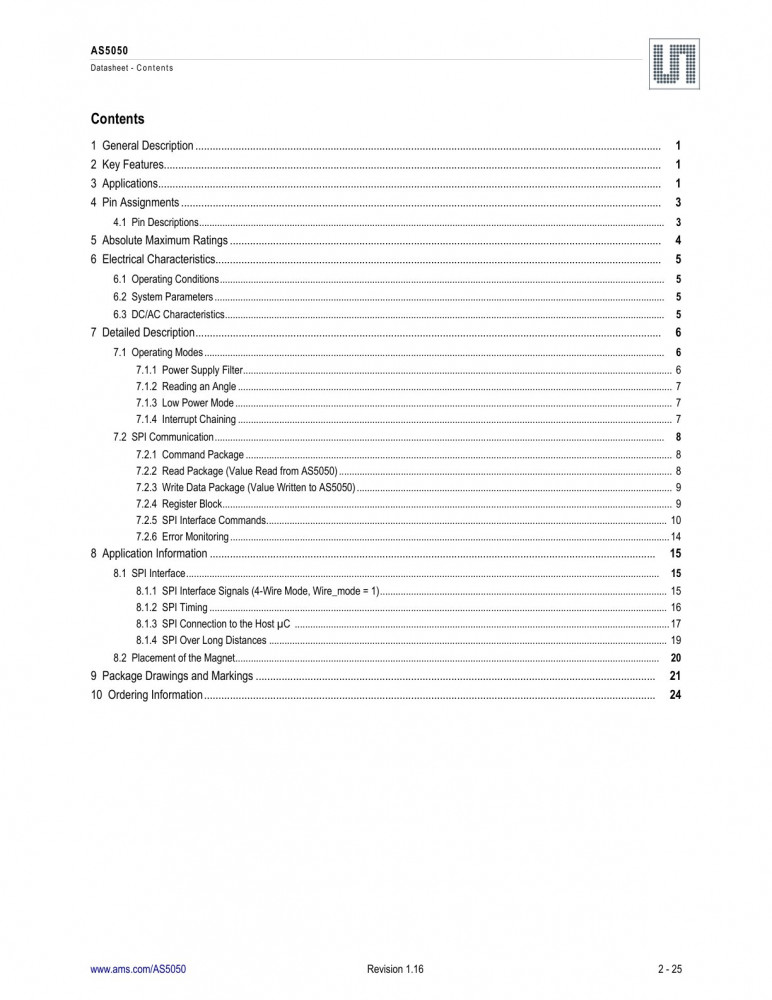 AS5050 datasheet page 2