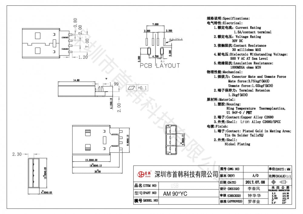AM 90°YC specification page 1