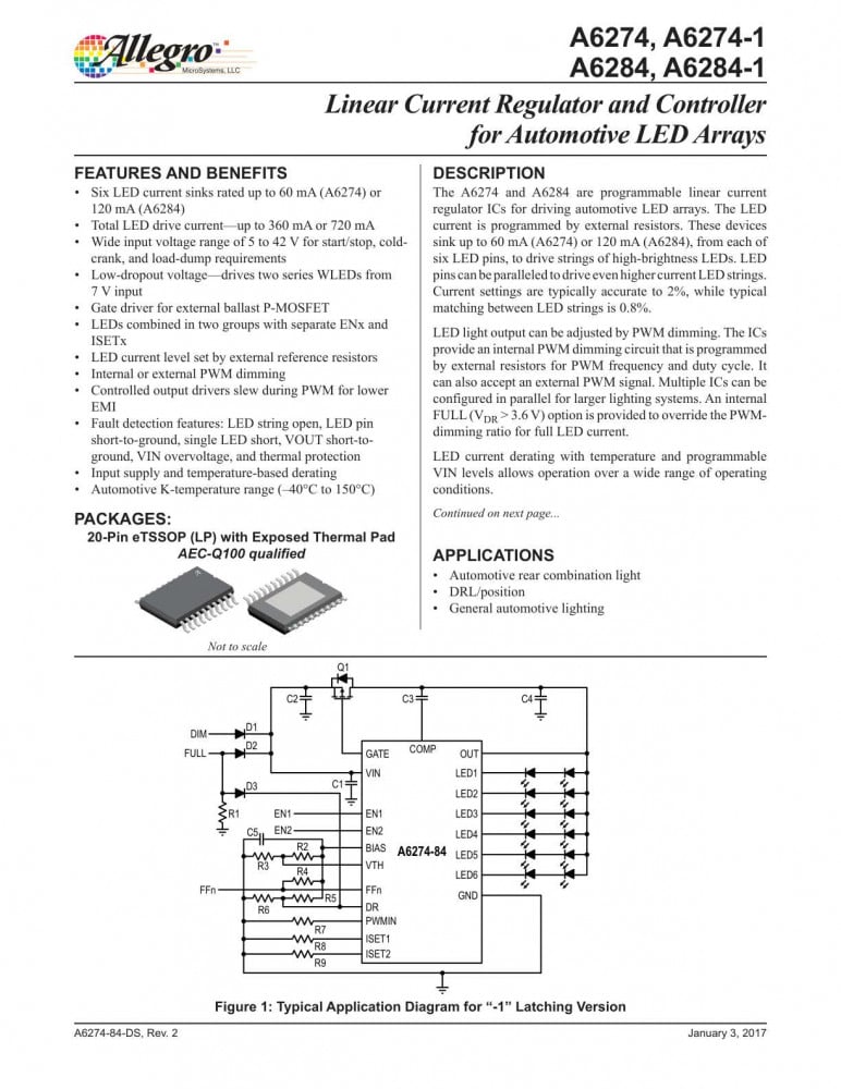 A6284 datasheet page 1