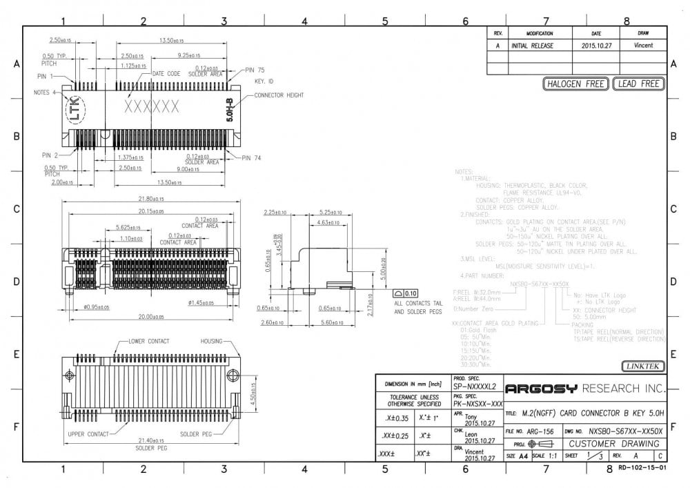 NASB0-S6701-TS50 drawing page 1