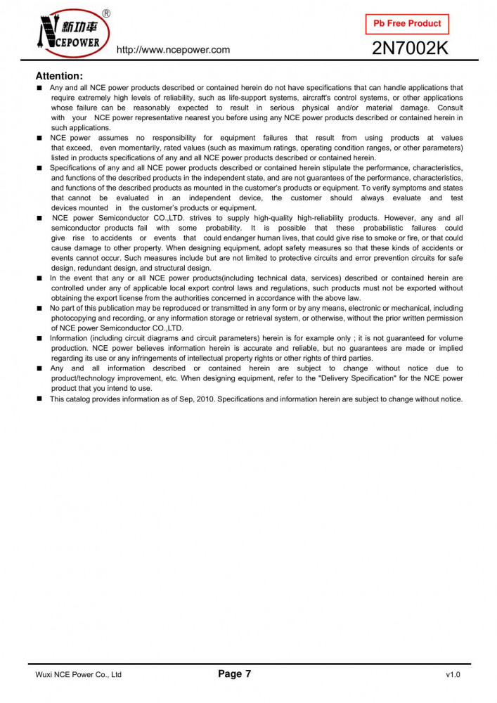2N7002K datasheet page 7