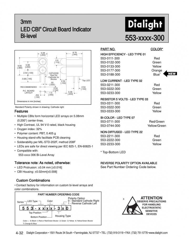 Dialight 553 series datasheet page 1