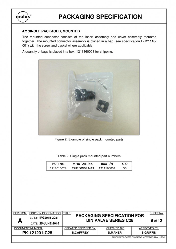 C28 packaging specification, page 5
