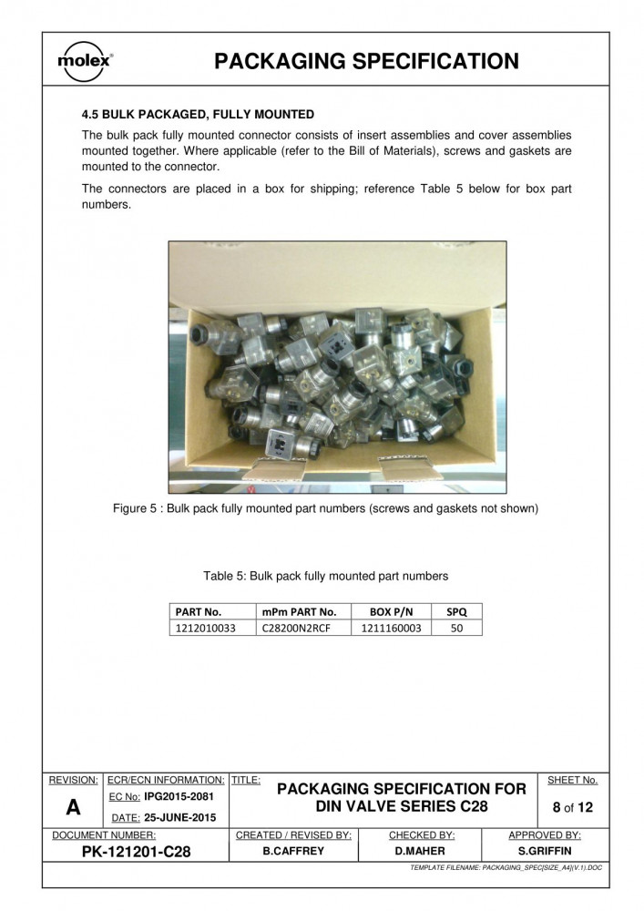 C28 packaging specification, page 8