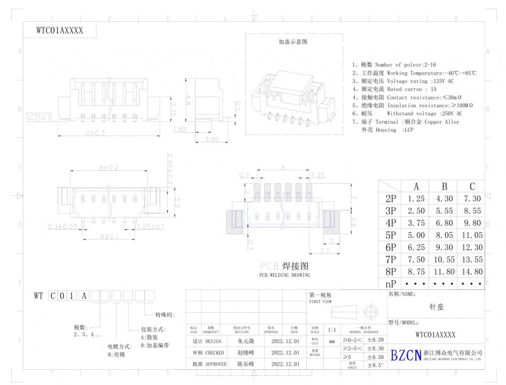 WTC01A12BB specification page 2