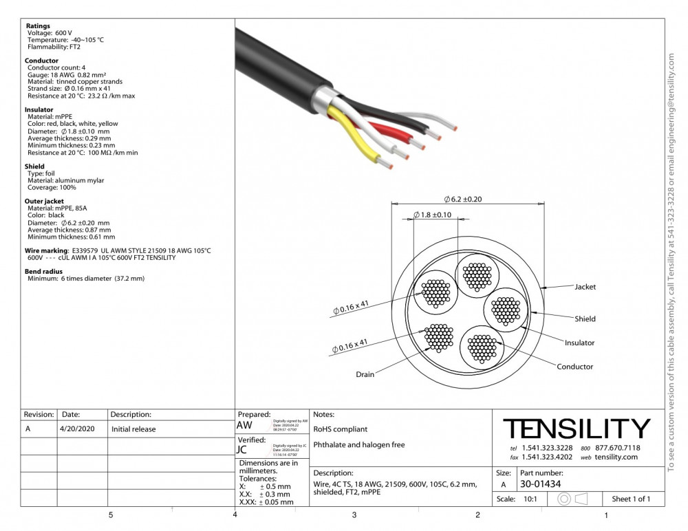 Tensility International 30-01434 product drawing