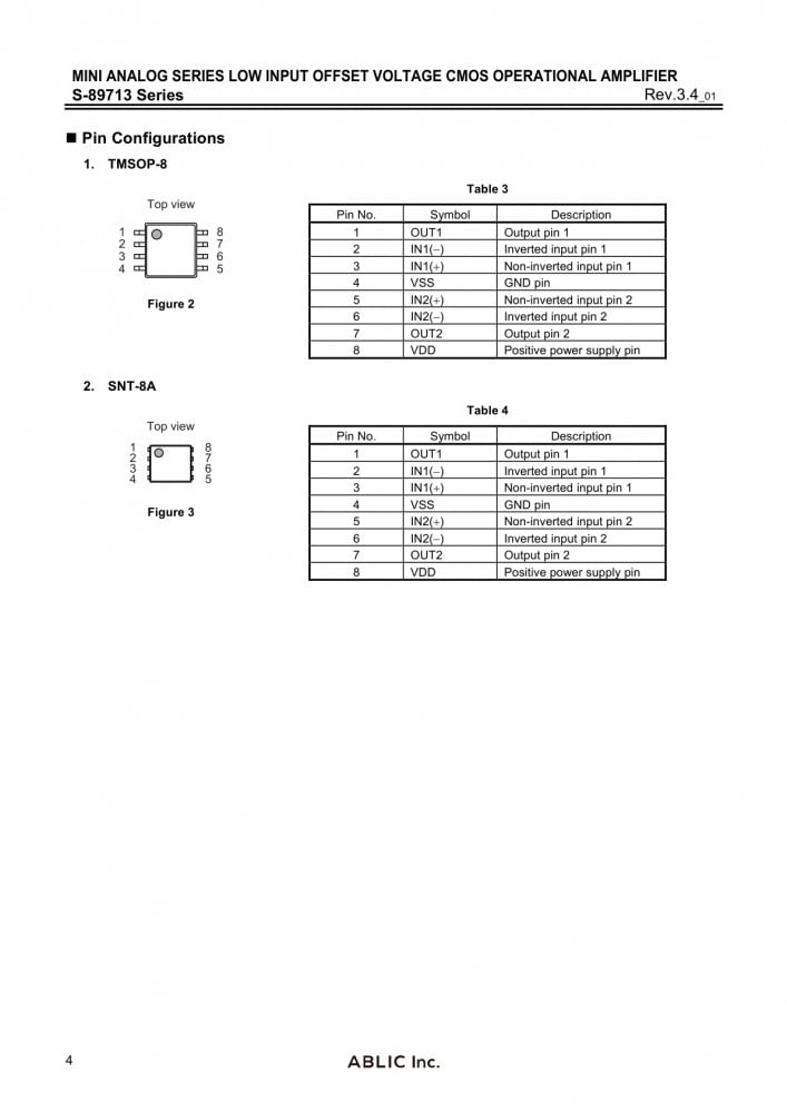 ABLIC S-89713 Series datasheet page 4