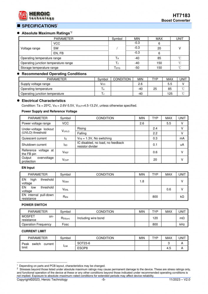 HT7183SPER datasheet page 5