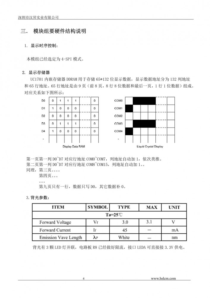 HS12864G06BN datasheet page 4
