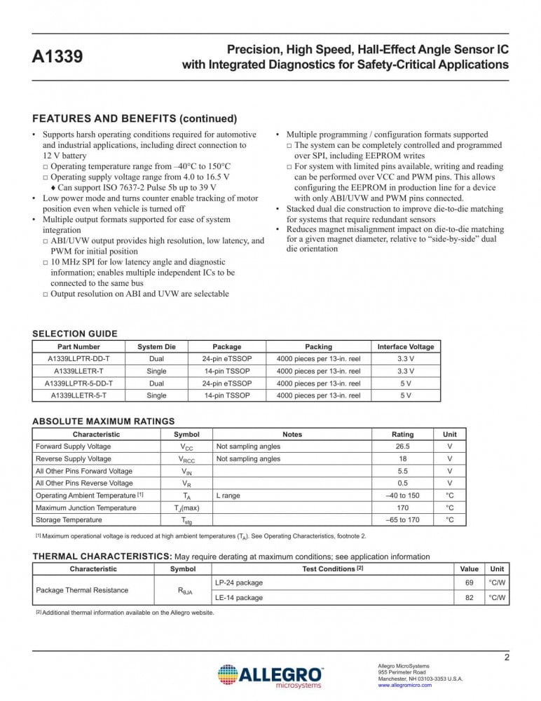 A1339 datasheet page 2