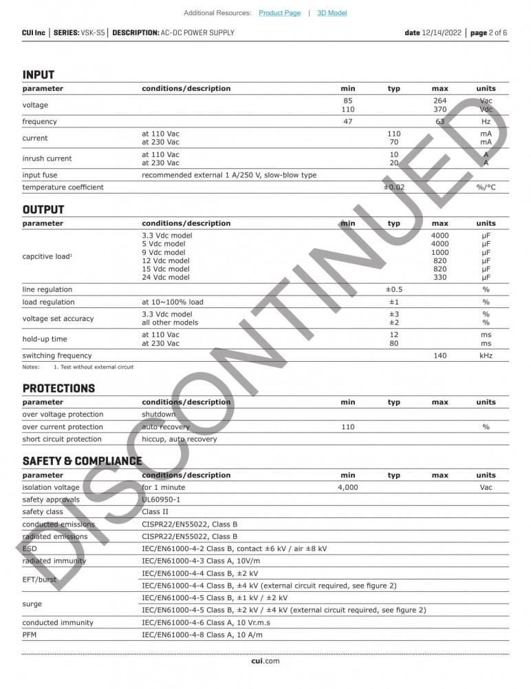 VSK-S5-24UA datasheet page 2