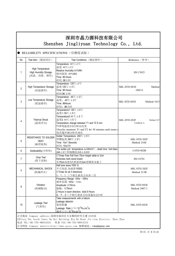 Y161032768KSCCX datasheet page 3