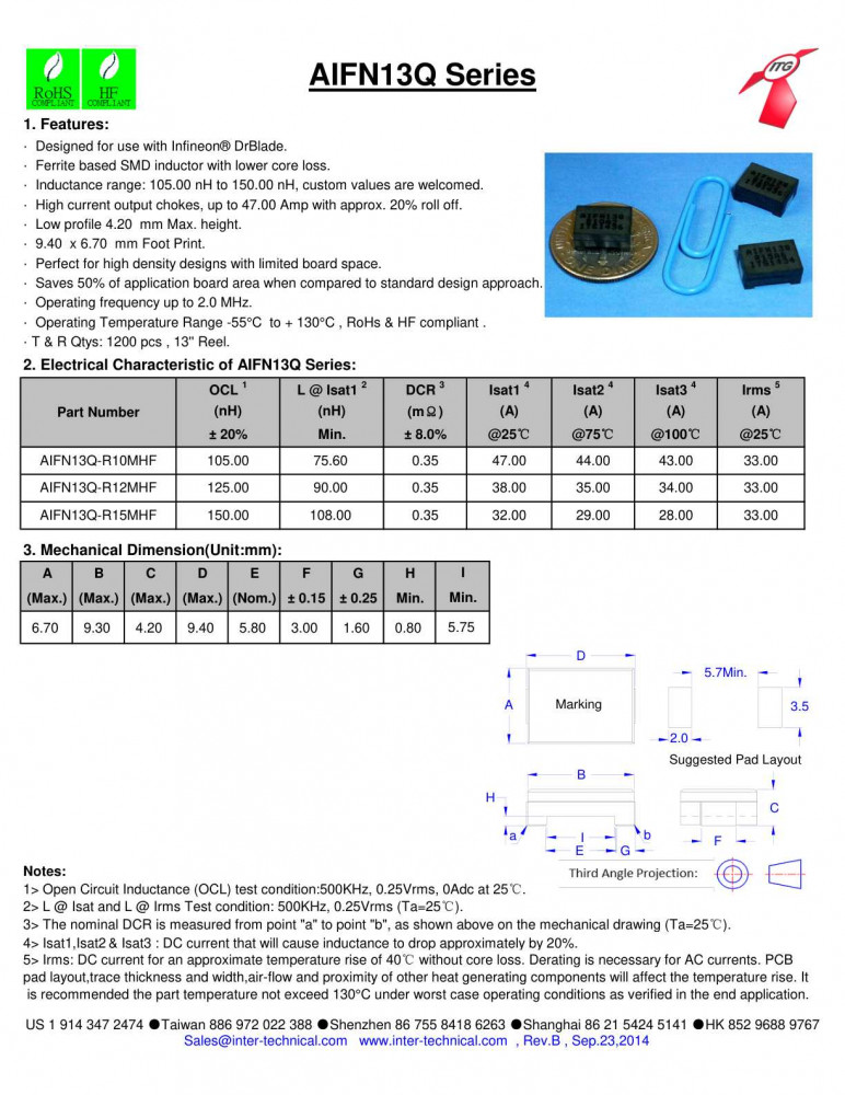AIFN13Q technical document page 1