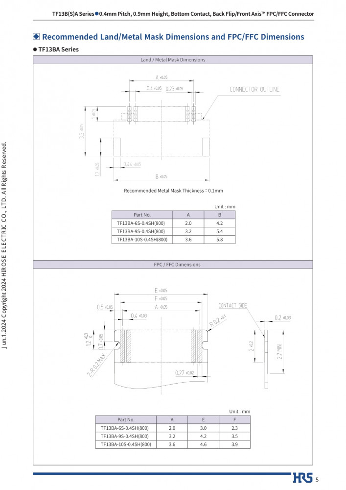 HRS TF13BSA datasheet page 5