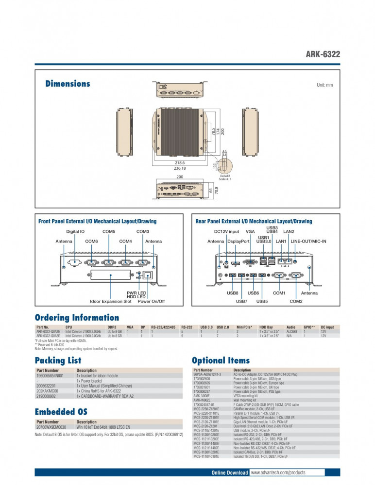 ARK-6322 technical document page 2