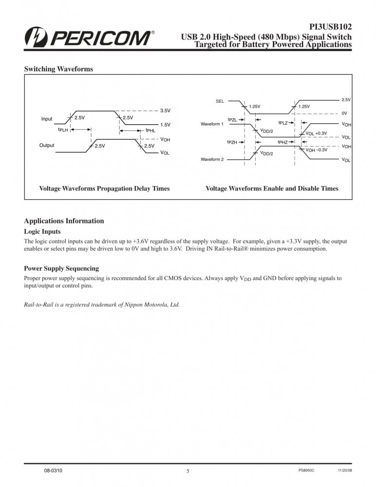 PI3USB102ZMEX datasheet page 5