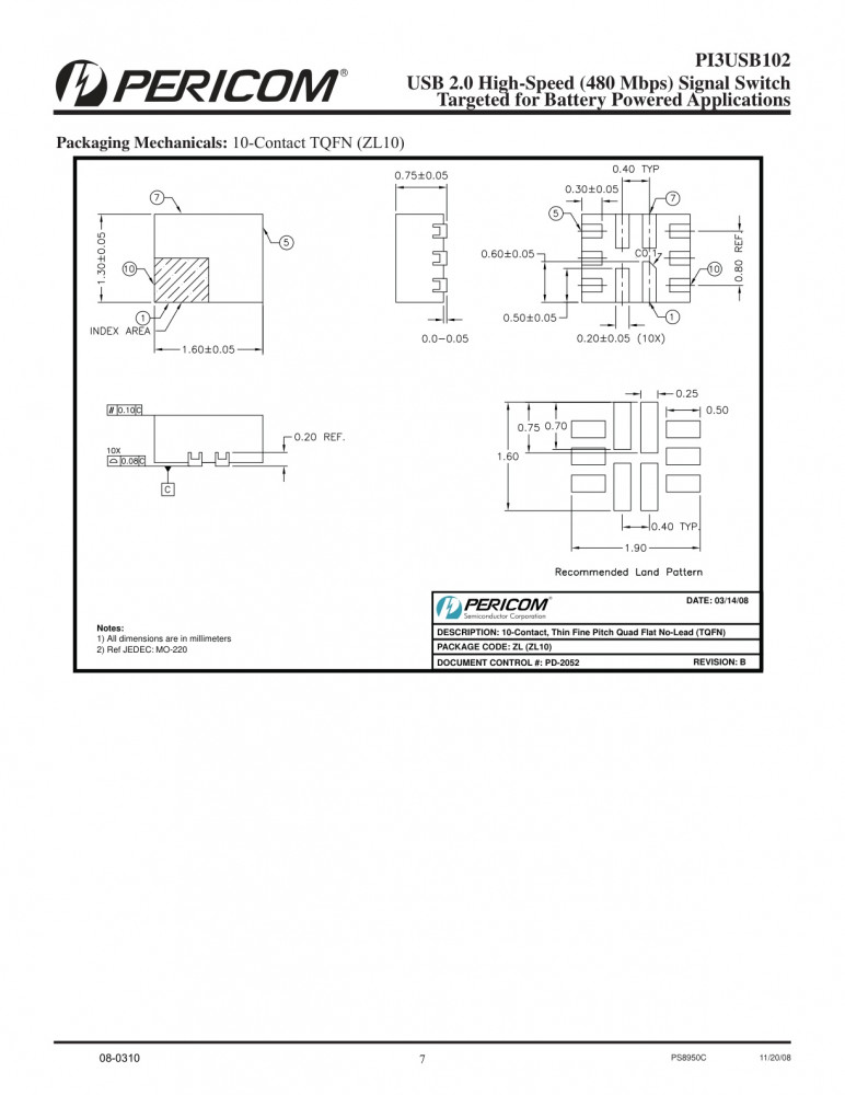 PI3USB102ZMEX datasheet page 7
