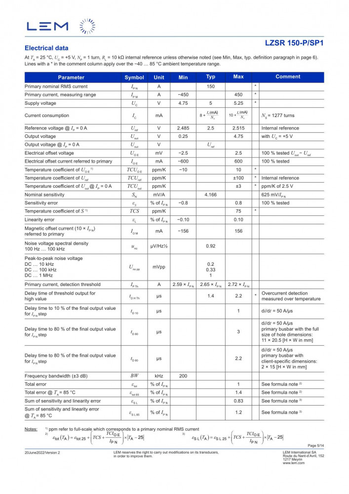 LZSR150-P/SP1 datasheet page 5