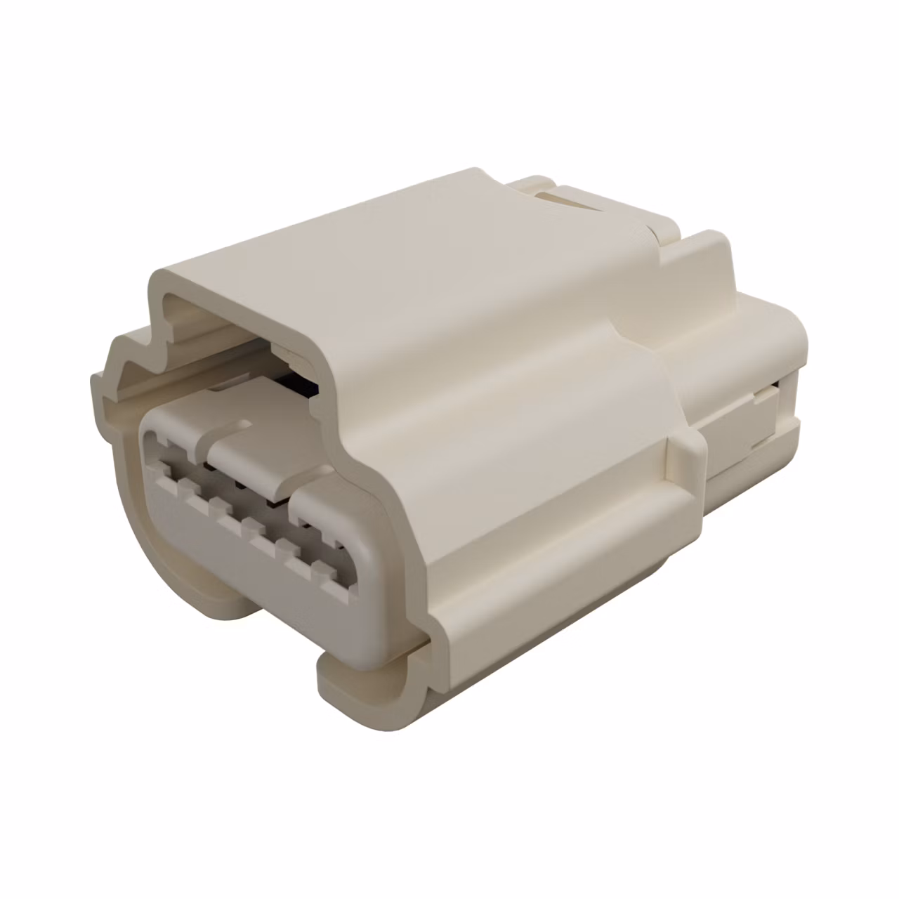 2.54mm MX64 Sealed Crimp Housing, Single Row, Kaizan Terminals, Natural,  6 Circuits, Key C, without CPA Lock, Terminals 4, 5, and 6 Plugged for sale
