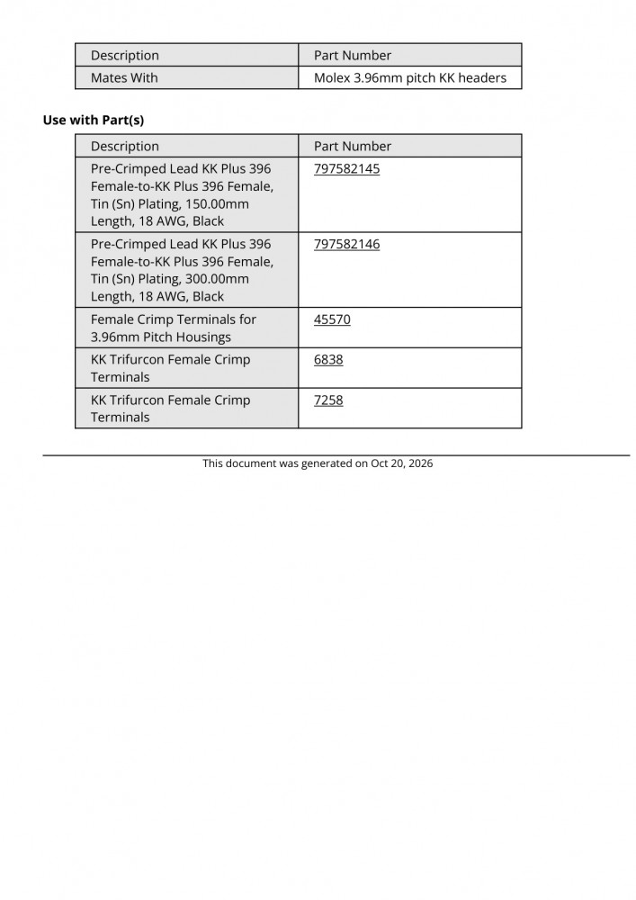 Product document page 3 for Molex 26033151