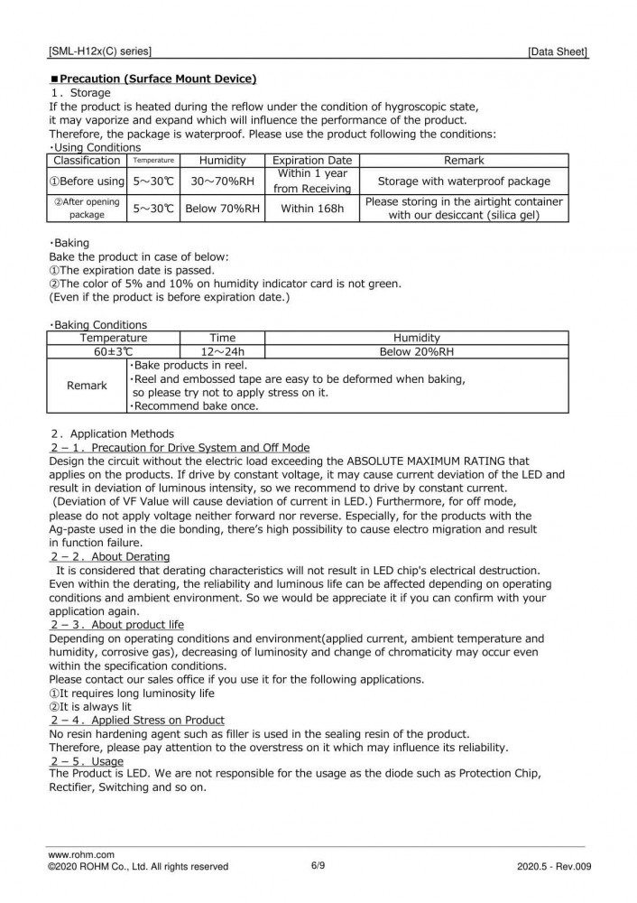 ROHM SML-H12U8TT86C technical document page 6