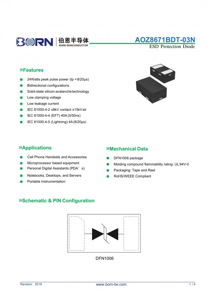 AOZ8671BDT-03N datasheet page 1