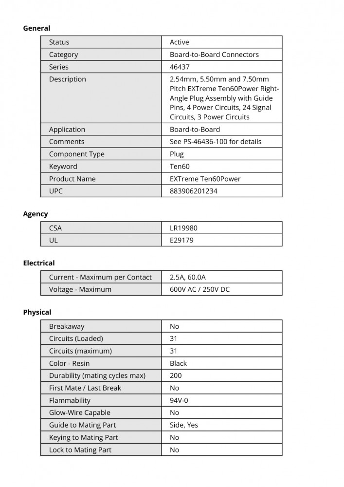 MOLEX 464371020 technical document page 2