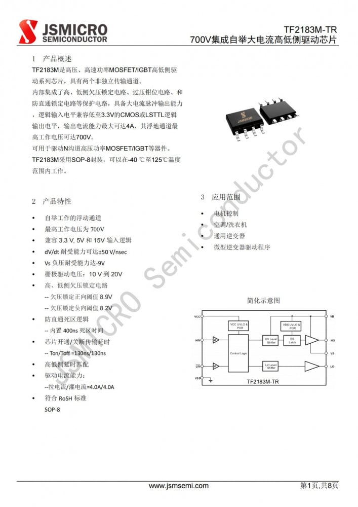 TF2183M-TR datasheet page 1