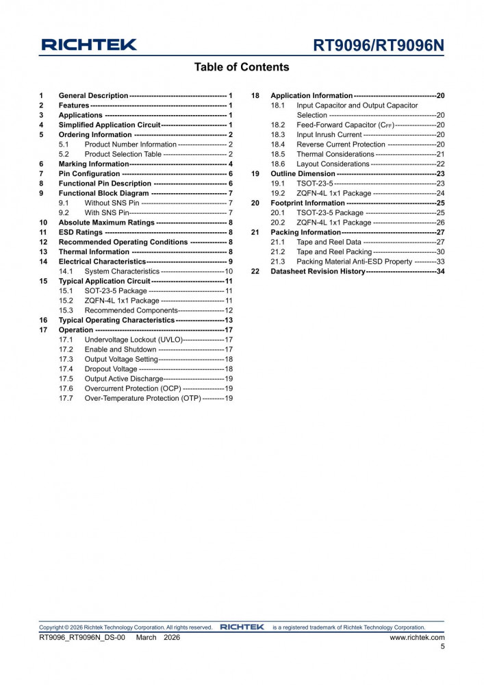 RT9096 datasheet page 5
