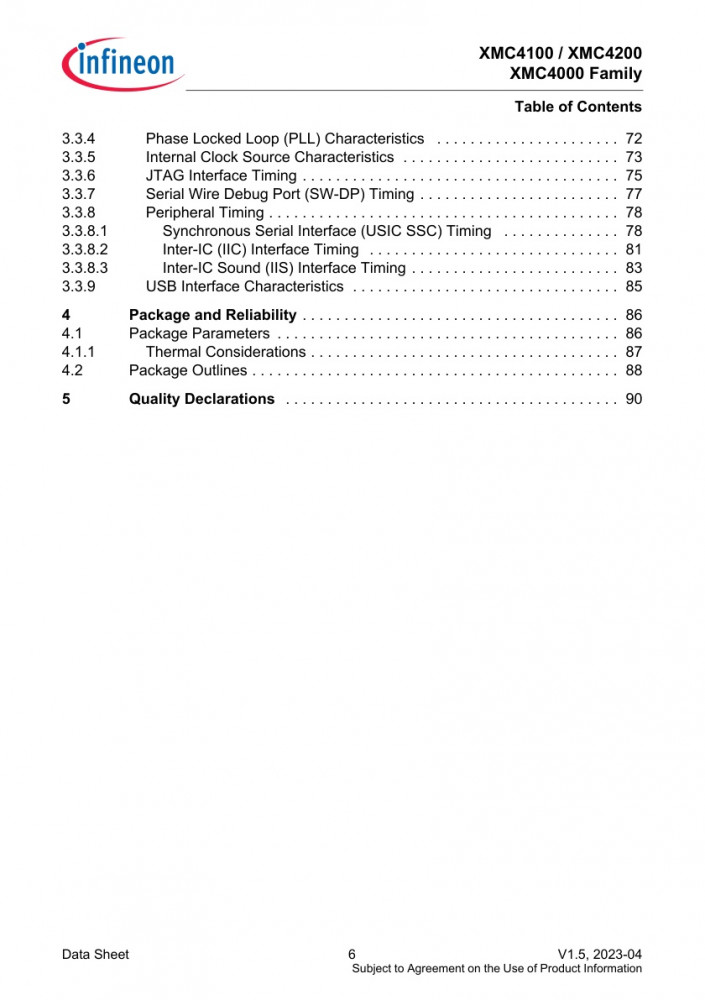 Infineon XMC4100 XMC4200 datasheet page 6