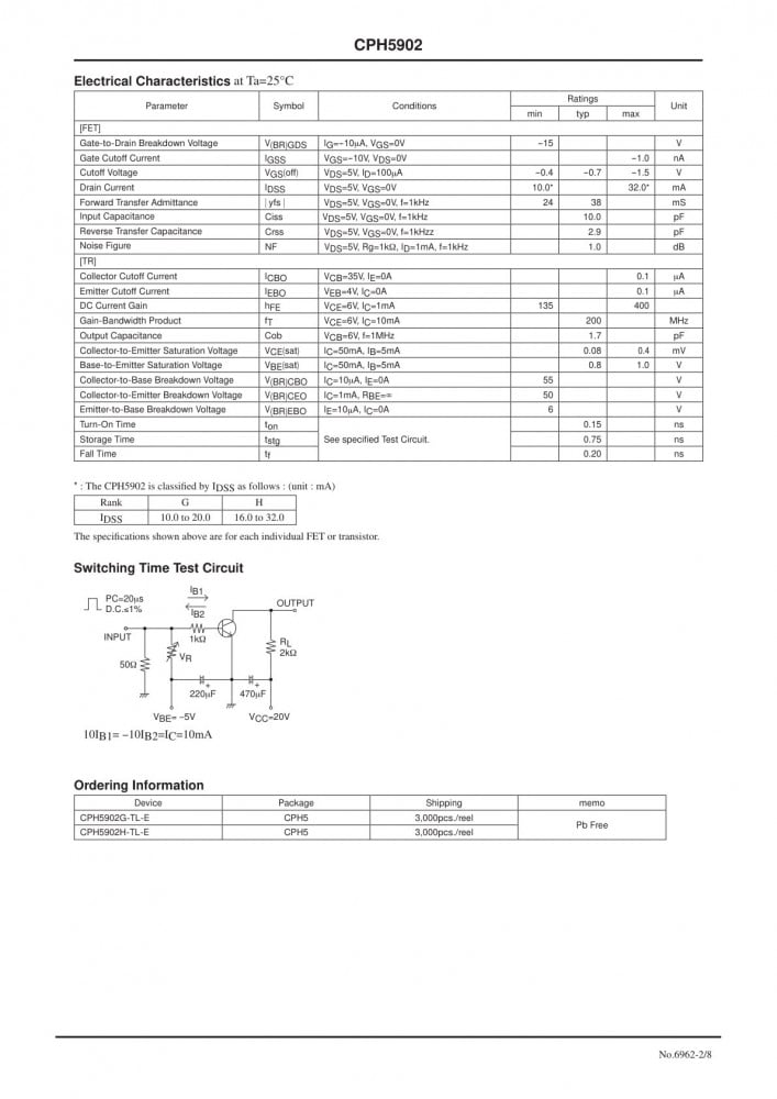 CPH5902G-TL-E datasheet page 2